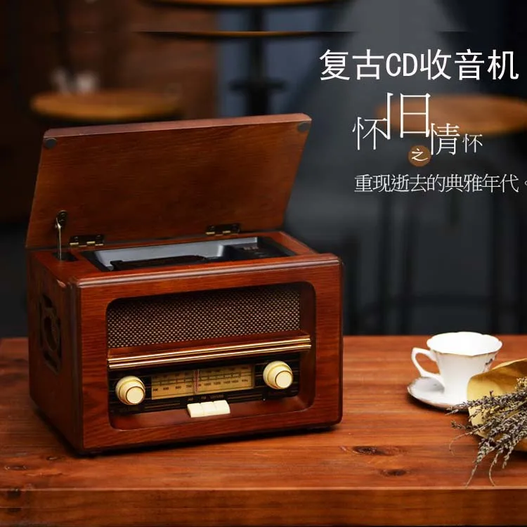 Retro-Radio-Antique-Wooden-Old-Semiconductor-Desktop-Small-CD-Player ...