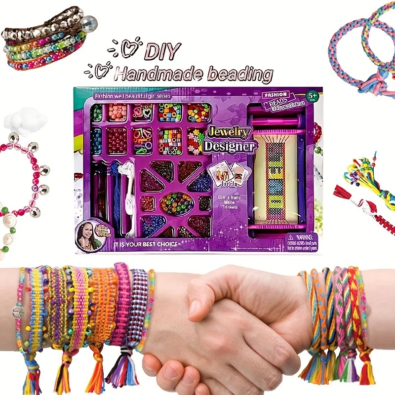 680-pcs-charm-bracelet-making-set-including-bead-chains-weavers-ropes ...