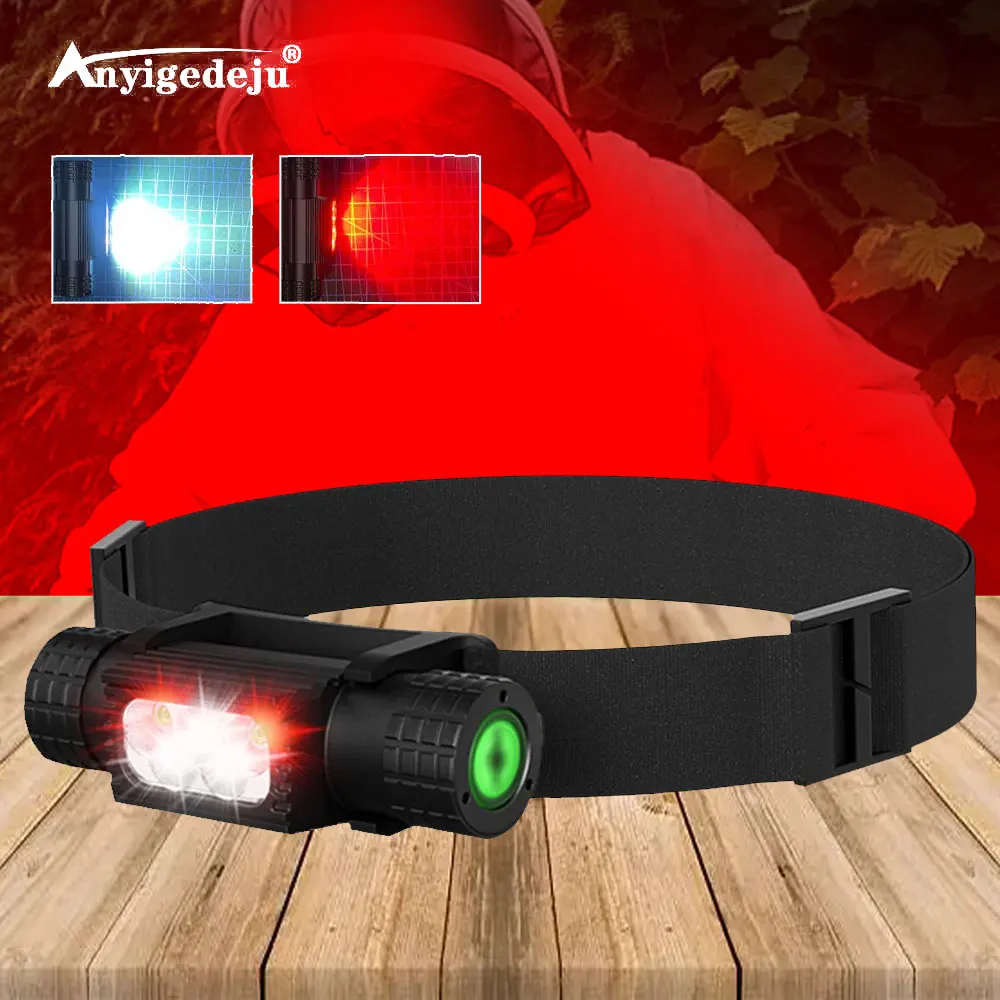 LED-Mini-Headlamp-High-Power-White-Red-Headlight-18650-Rechargeable-USB ...