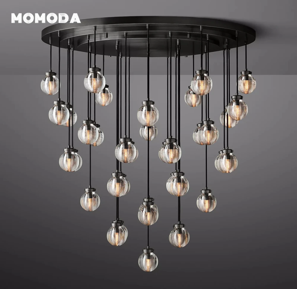 Pearl-Round-Chandeliers-Modern-Classic-LED-Crystal-Ball-Metal-Rain-Drop ...