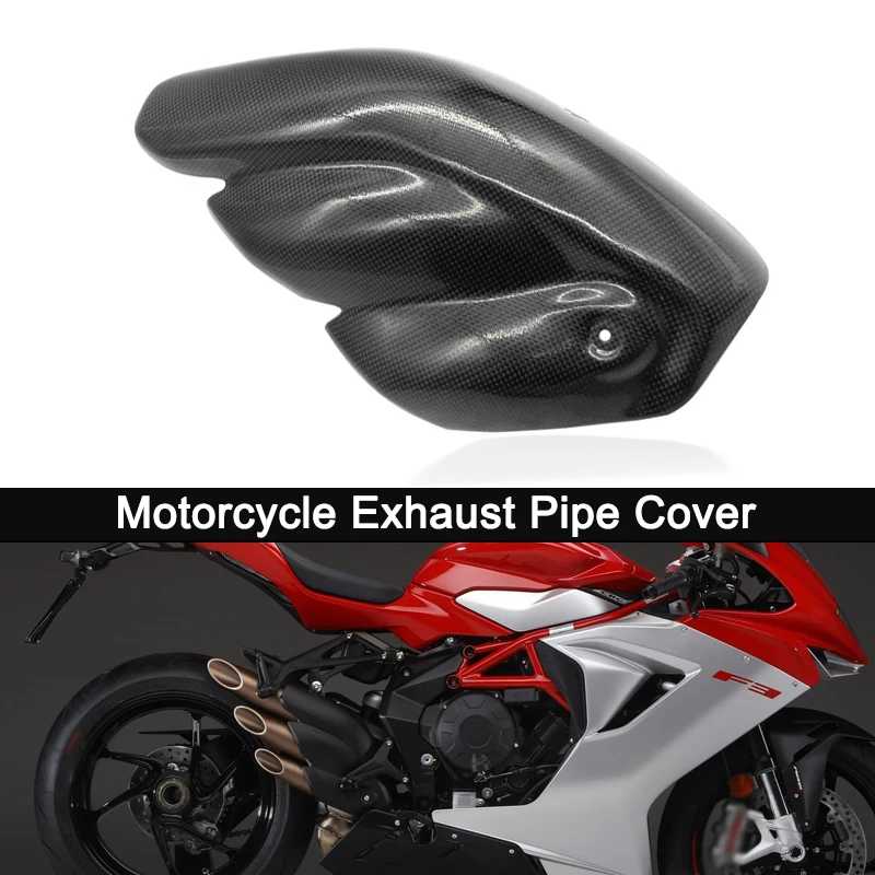 Motorcycle-Real-Carbon-Fiber-Exhaust-Pipe-Muffler-Heat-Shield-Shell ...