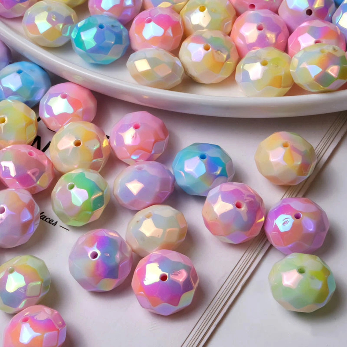 10pcs-Two-color-coated-cut-wheel-uv-beads-for-DIY-bead-pen-Necklace ...