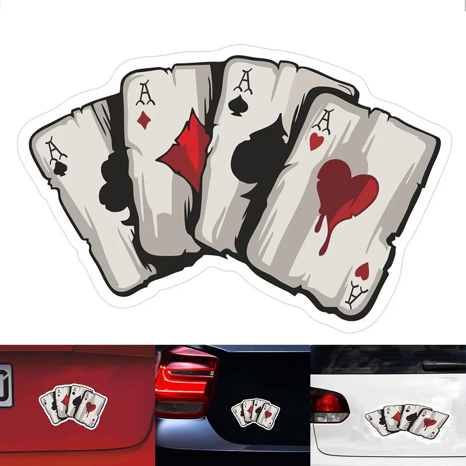 Sticker Bomb Bumper Car & Truck Decals & Vinyl Four Aces Poker Playing ...