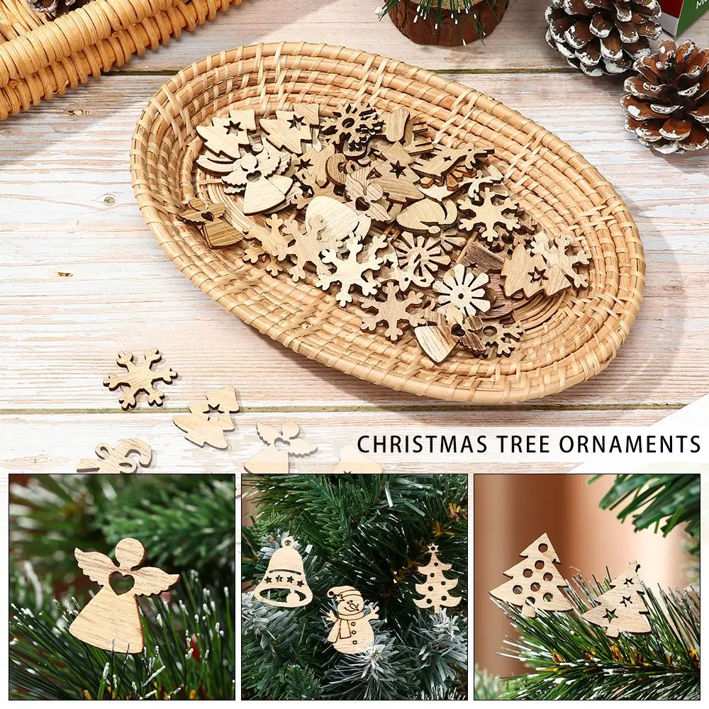 50Pcs-Wooden-Wall-Home-Snowman-Snowflake-Gift-Decor-Christmas-Party ...