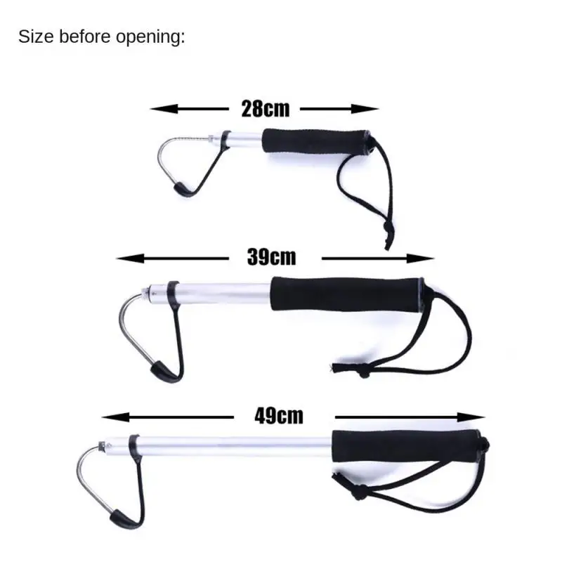 120CM-Stainless-Steel-Gaff-Hook-Spearfishing-Control-Fishing-Telescopic ...
