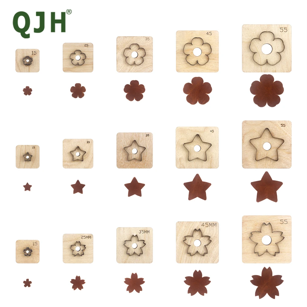 Sakura-Flower-Five-Pointed-Stars-Leather-Die-Cut-Steel-Rule-Punch-Mold ...