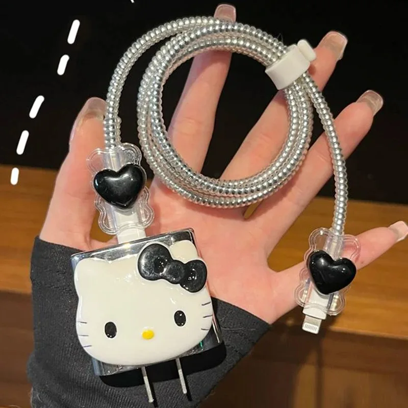 Kawaii-Sanrio-Hellokitty-Cable-Protector-Usb-Charger-Cord-Management-Cute-Kuromi-Data-Line-Cord ...