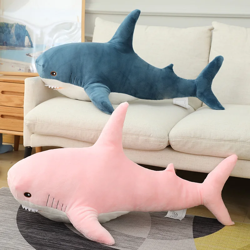 15-140cm-Colorful-Shark-Plush-Toy-Blue-Pink-Grey-Stuffed-Animal-Fish ...