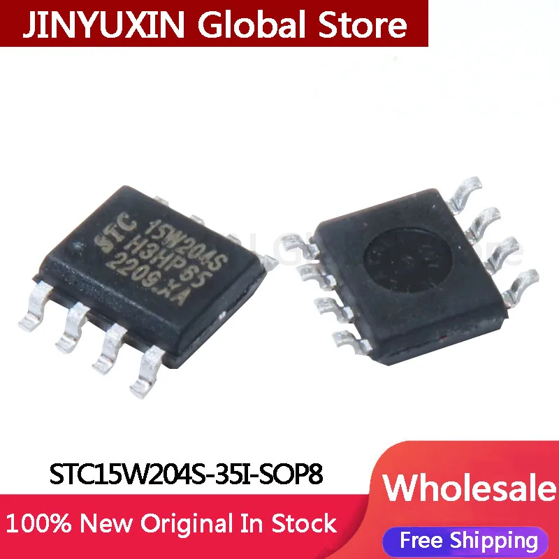 10-100Pcs-New-STC15W204S-Microcontroller-15W204S-35I-SOP8-Chip ...