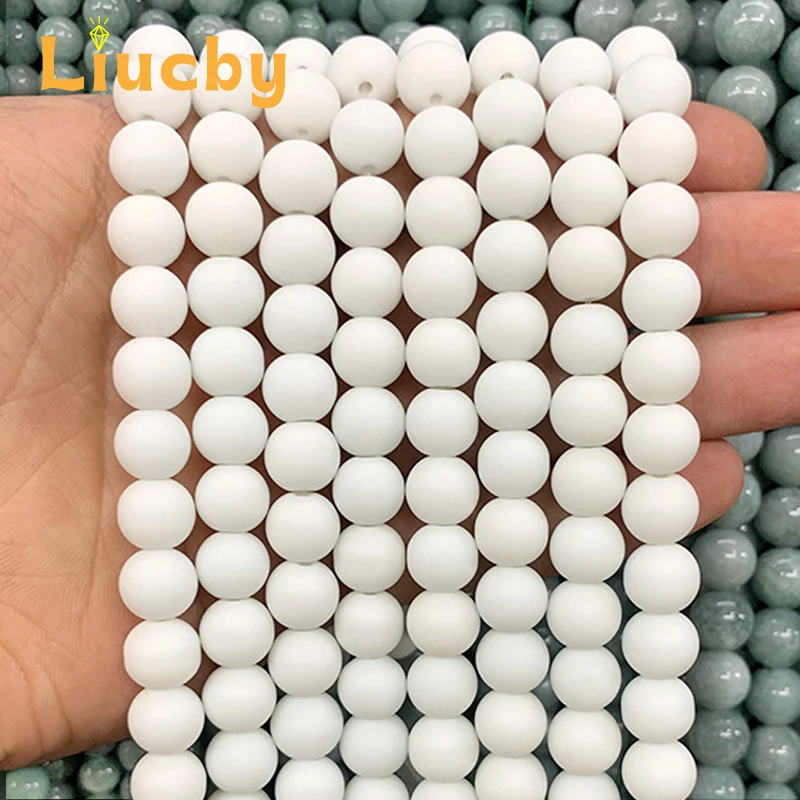 Wholesales-Natural-Stone-beads-Frosted-Matte-White-Quartz-Round-Beads ...