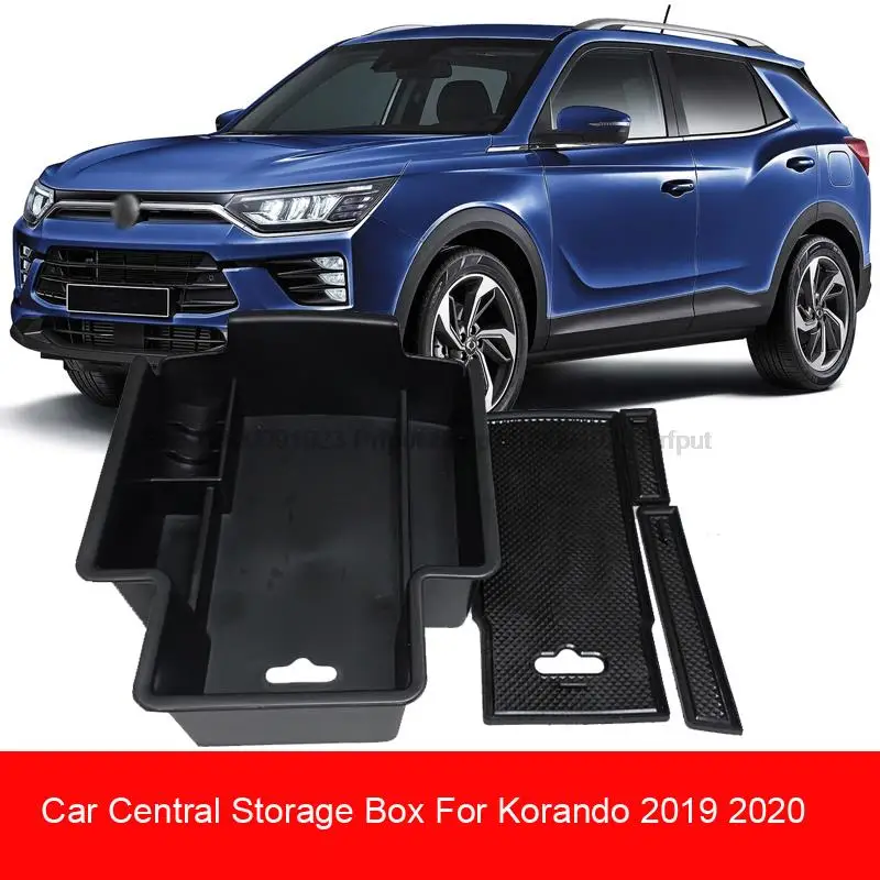 Car Central Storage Box For Ssangyong Korando 2019 2020 Non-slip Rubber ...