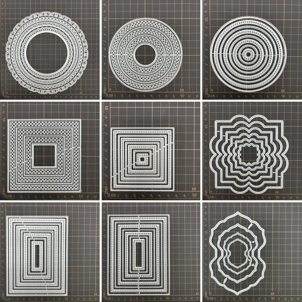 9 kinds shapes circle square Metal Cutting Dies Stencils For DIY ...