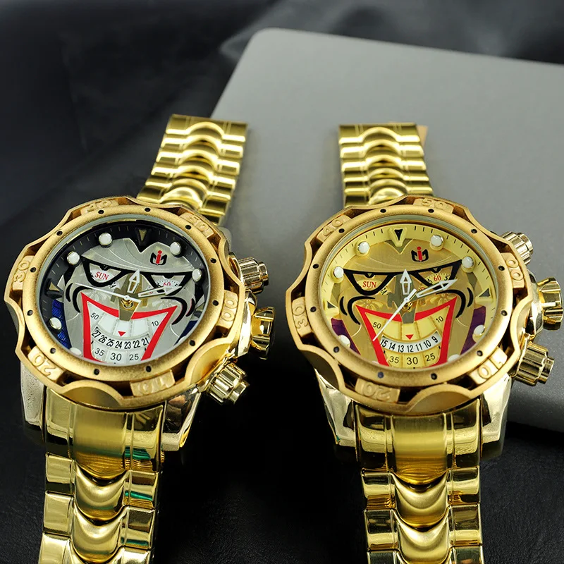 New-Gold-Magician-Bat-Watch-Large-Dial-Sport-Casual-Personality-Fashion ...