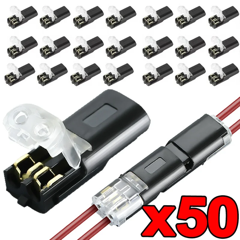10-50Pcs 2 Pin Way Universal Plug Waterproof Electrical Connector Car ...