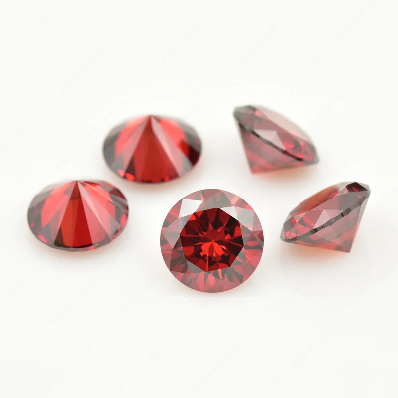 Birthstone-CZ-Stone-Round-Cut-3-16mm-Garnet-Loose-Cubic-Zirconia-DIY ...