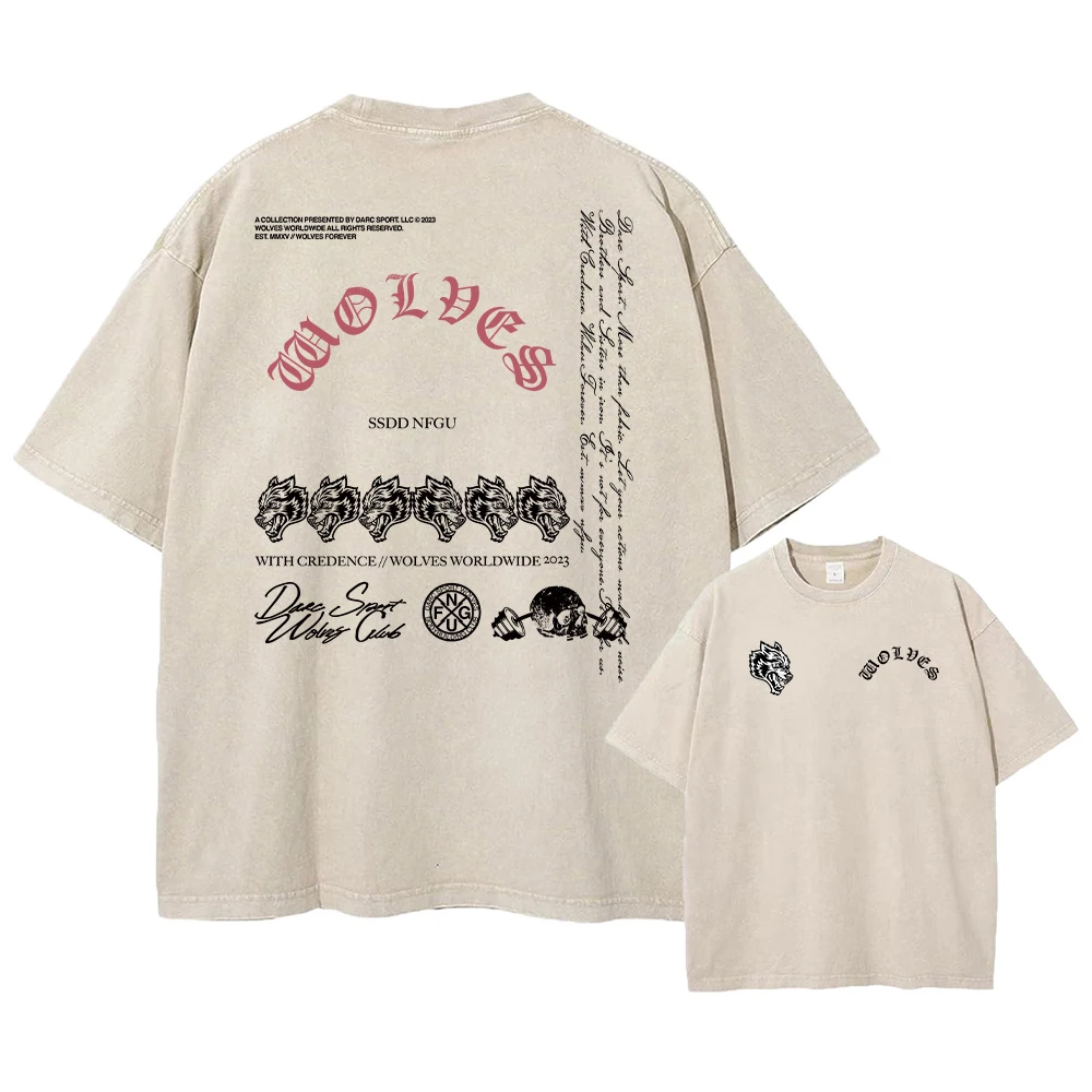 Darc-Wolves-Camiseta-lavada-de-algod-n-s-lido-para-hombre-ropa ...