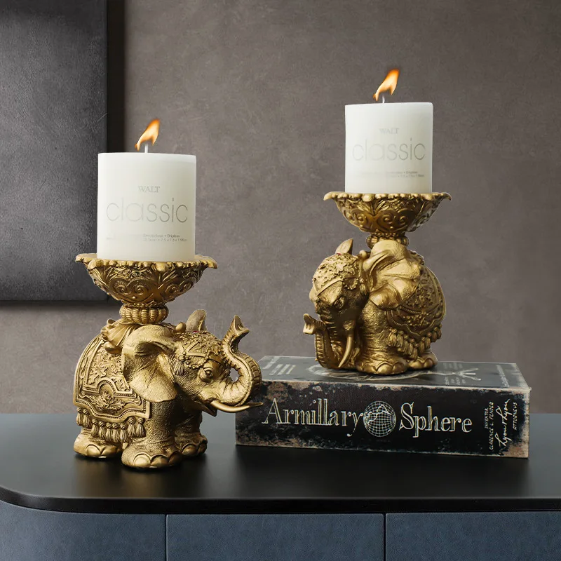 Gold-Elephant-Candlestick-Animal-Lucky-Small-Elephant-Candle-Holder ...