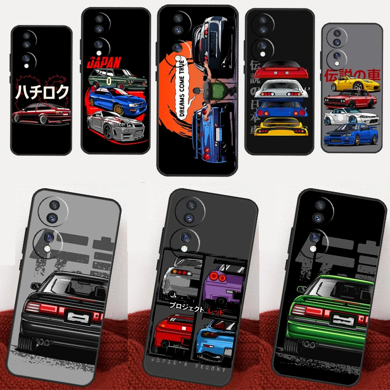Japan JDM Sports Car Comic Case For Honor X8a X9a X7a X6a X6 X7 X8 X9 ...