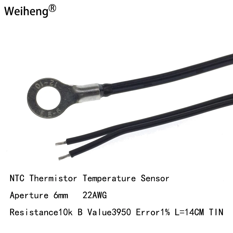 5PCS-NTC-Thermistor-Temperature-Sensor-Aperture-6mm-22AWG-Resistance ...