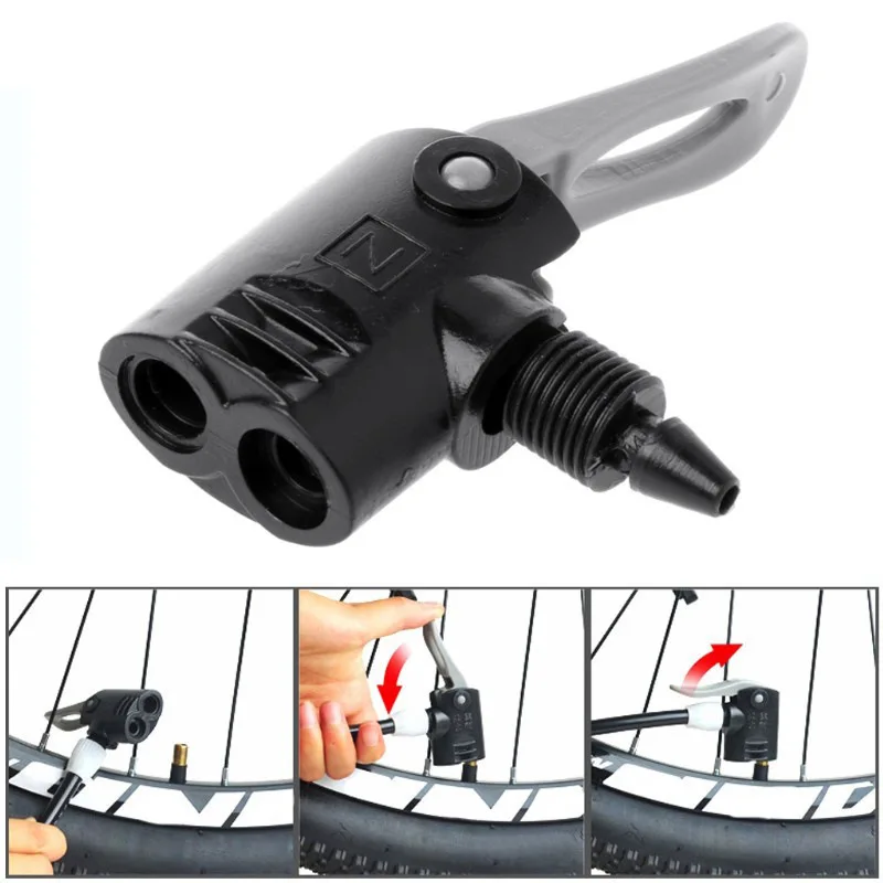Bicycle Pump Nozzle Hose Adapter Dual Head Pumping Parts Service ...