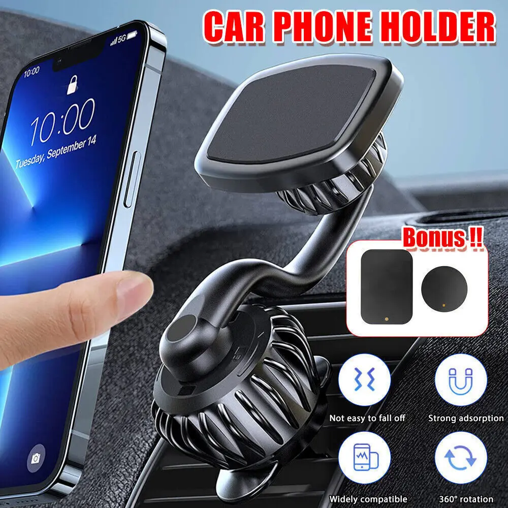 Mobile Phone Stand Strong Magnetic Car Holder 720° Foldable Round ...
