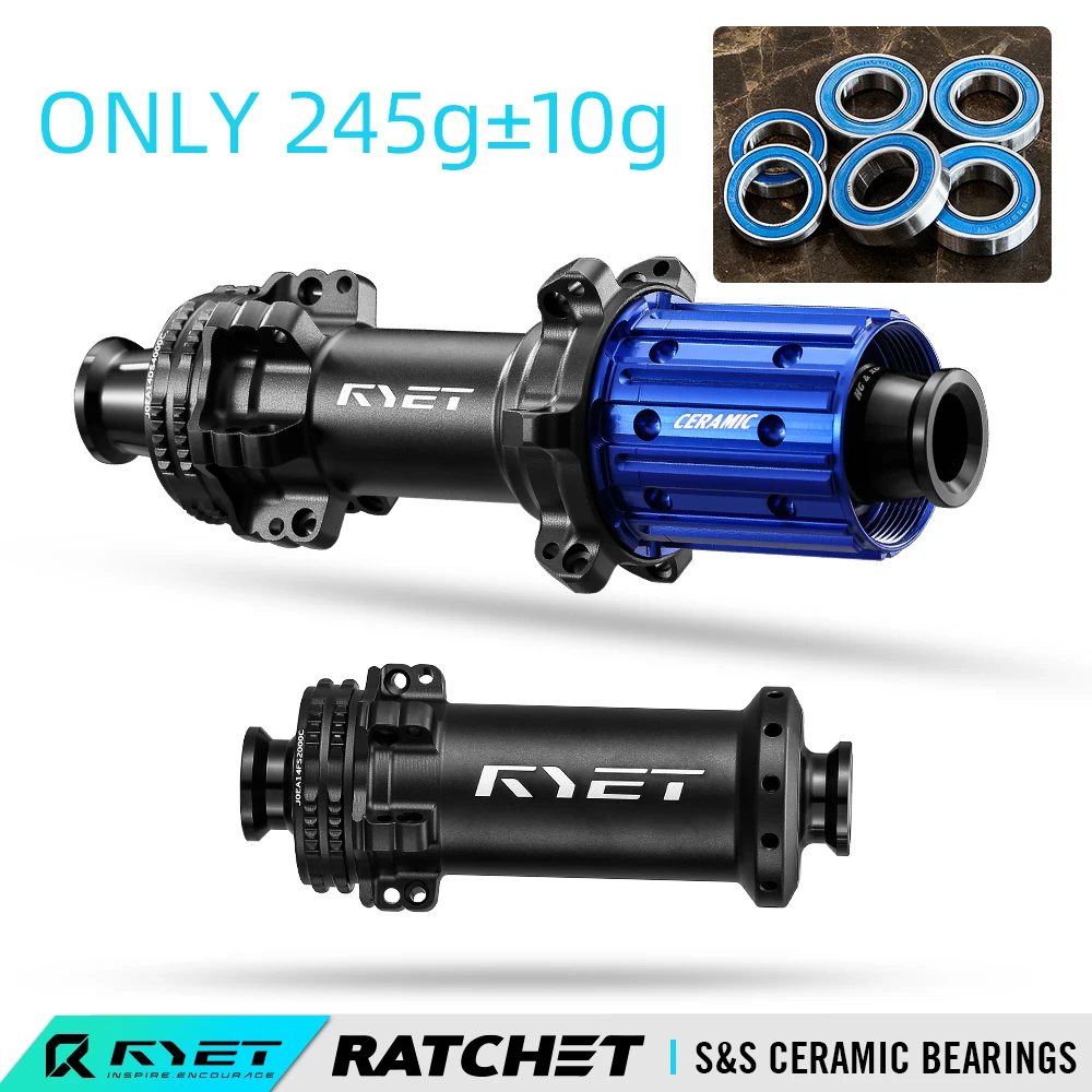 RYET Ultralight Road Bike Hubs 245g 36T Rachet Centerlock Ceramic ...
