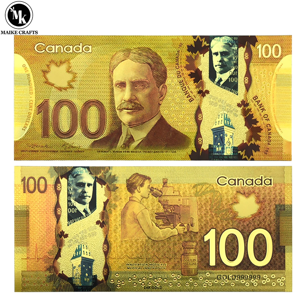 10pcs-2011-Version-Canadian-Dollar-100CAD-Robert-Laird-Borden-Gold-Foil ...
