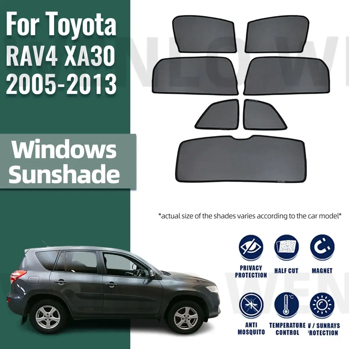 For-Toyota-RAV4-XA30-RAV-4-2005-2013-Magnetic-Car-Sunshade-Shield-Front ...