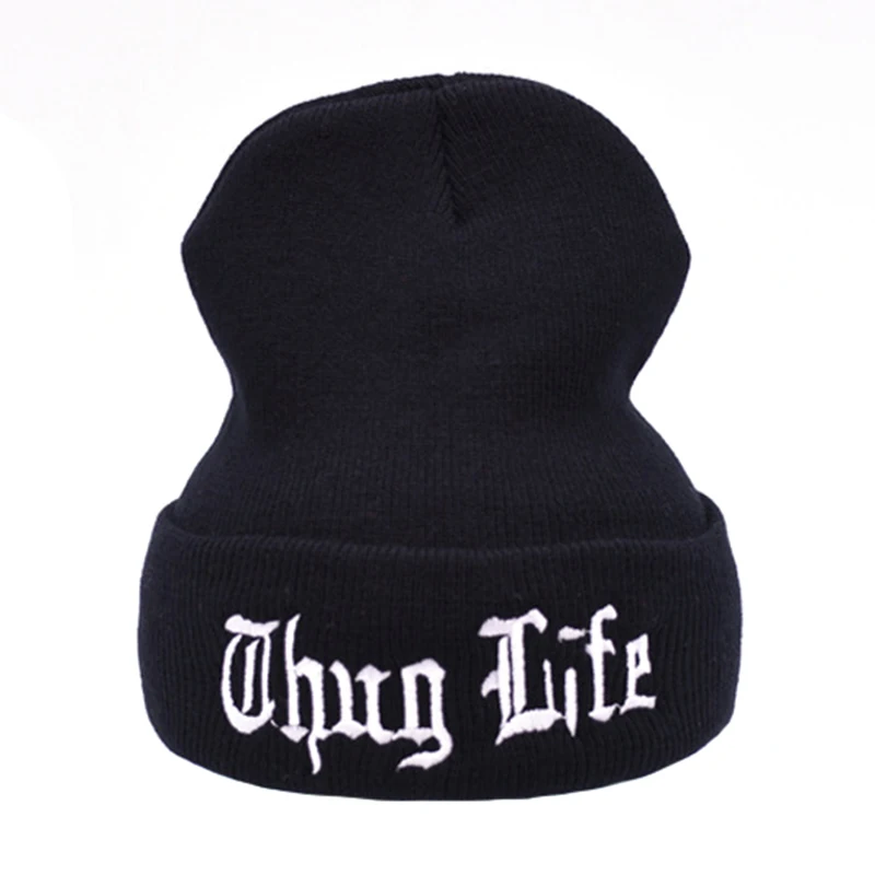 2021-New-THUG-LIFE-Black-Letter-Beanie-Unisex-Fashion-Hip-Hop-Mens ...