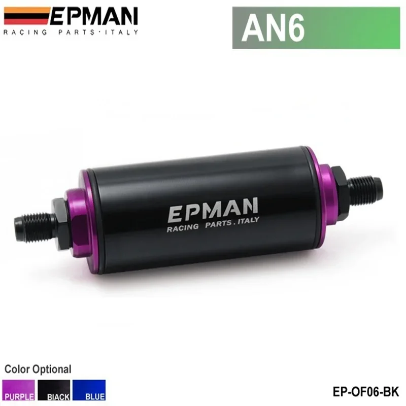 EPMAN-Black-Racing-Ready-Inline-Aluminum-Fuel-Filter-AN6-With-100 ...