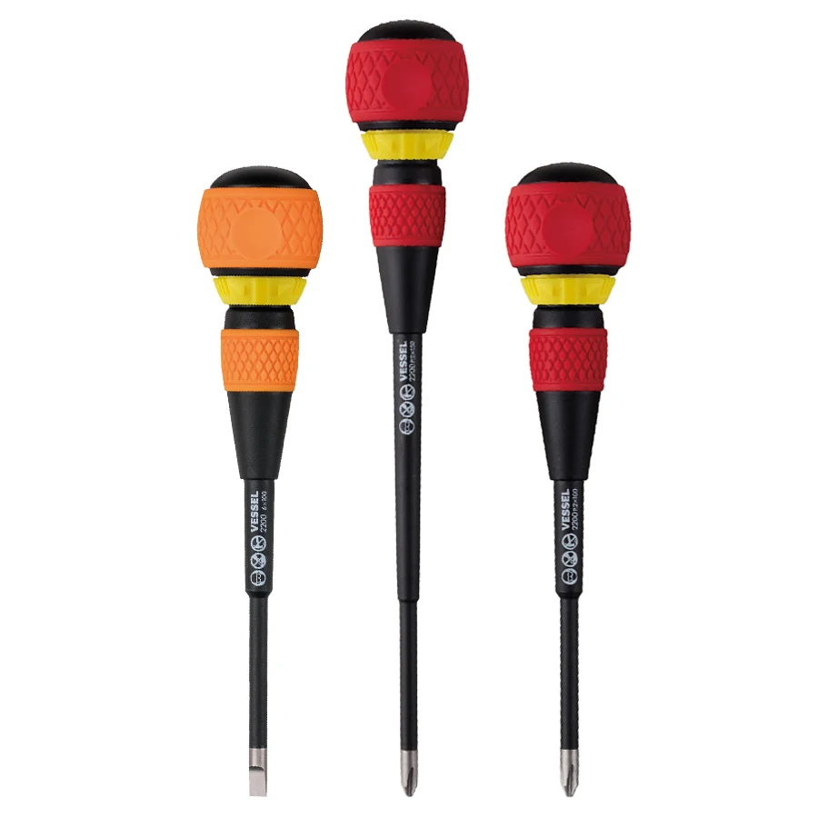 Japan-VESSEL-Ball-Ratchet-Grip-Screwdriver-Suitable-for-Phillips-and ...