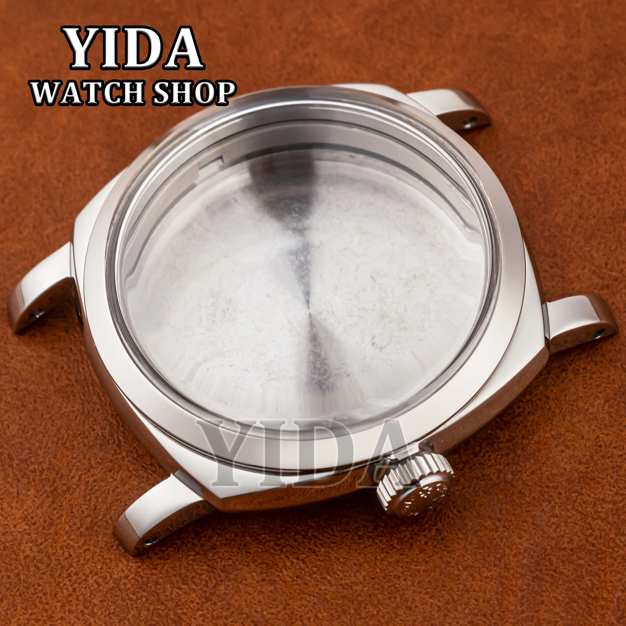 PAM 6154 47MM Stainless Steel Watch Case Sapphire Glass Solid Back For ...