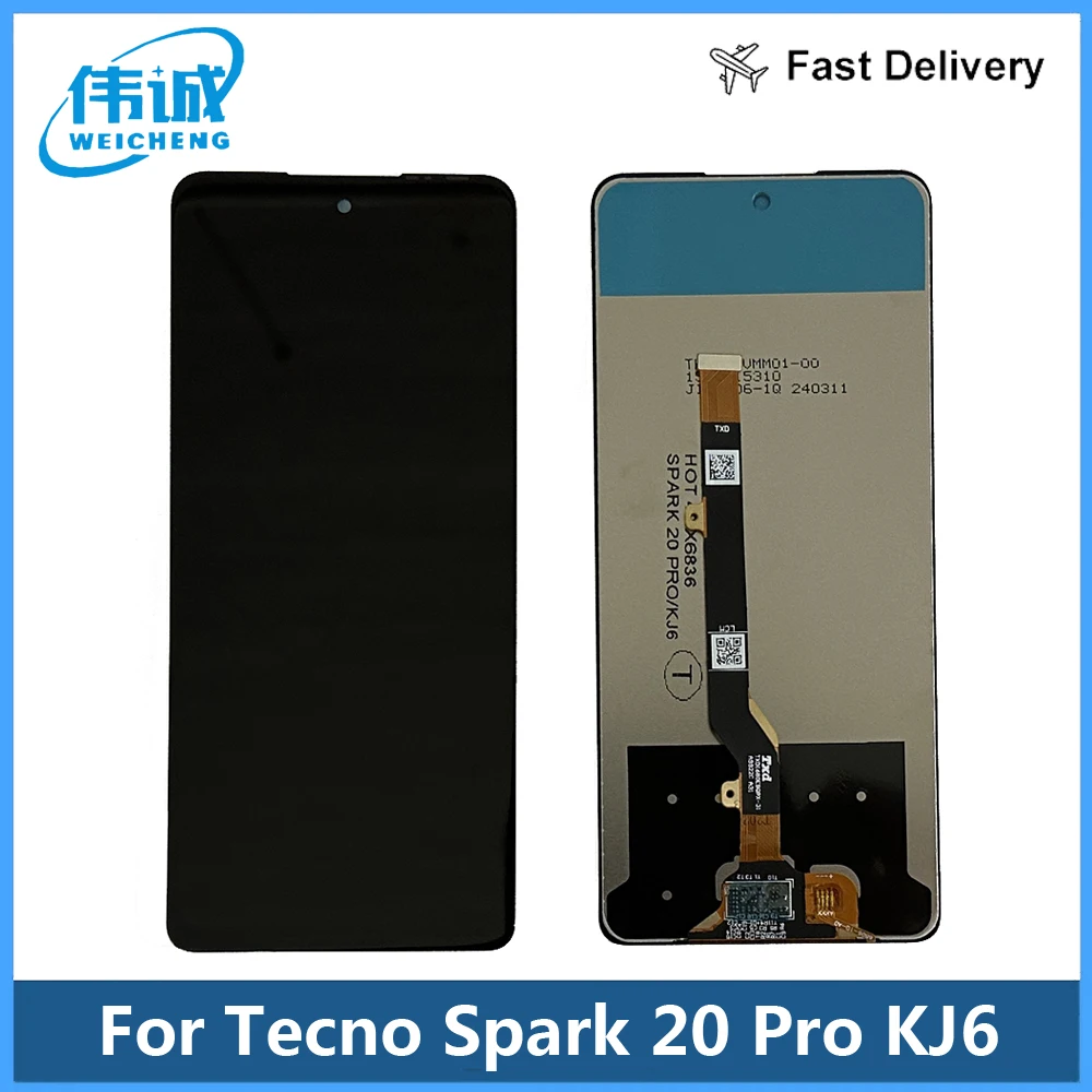 100-Tested-Work-For-Tecno-Spark-20-Pro-KJ6-LCD-Display-Touch-Panel ...