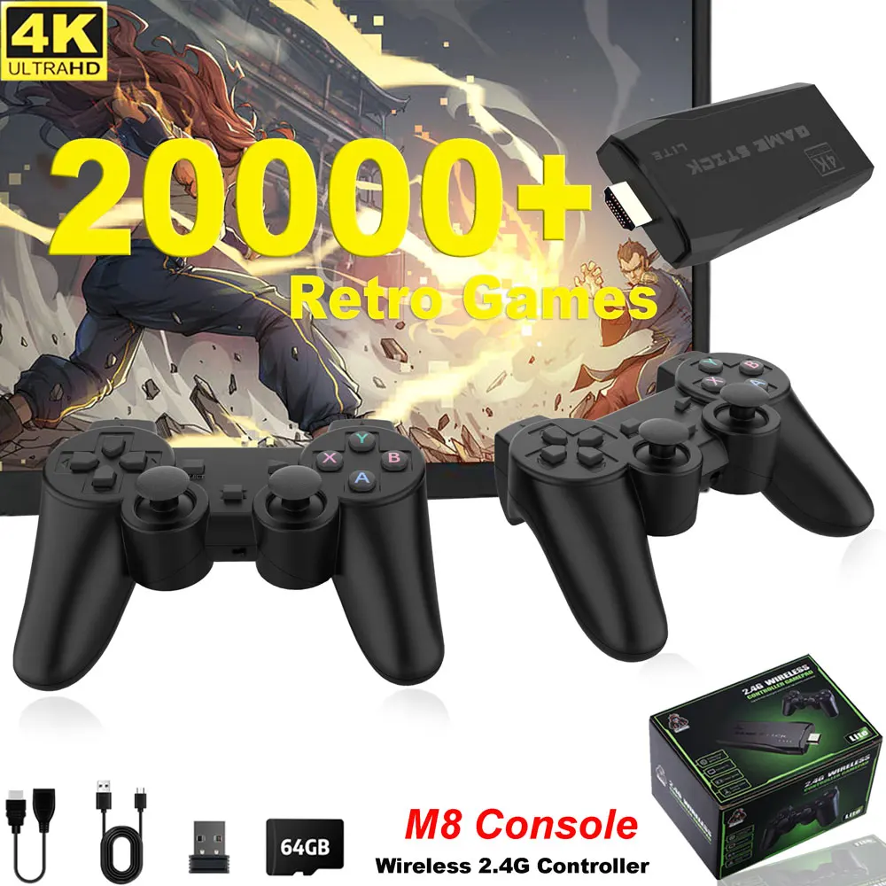 M8-Retro-GameStick-4K-HDMI-with-20000-Classic-Games-9-Emulators-Plug ...