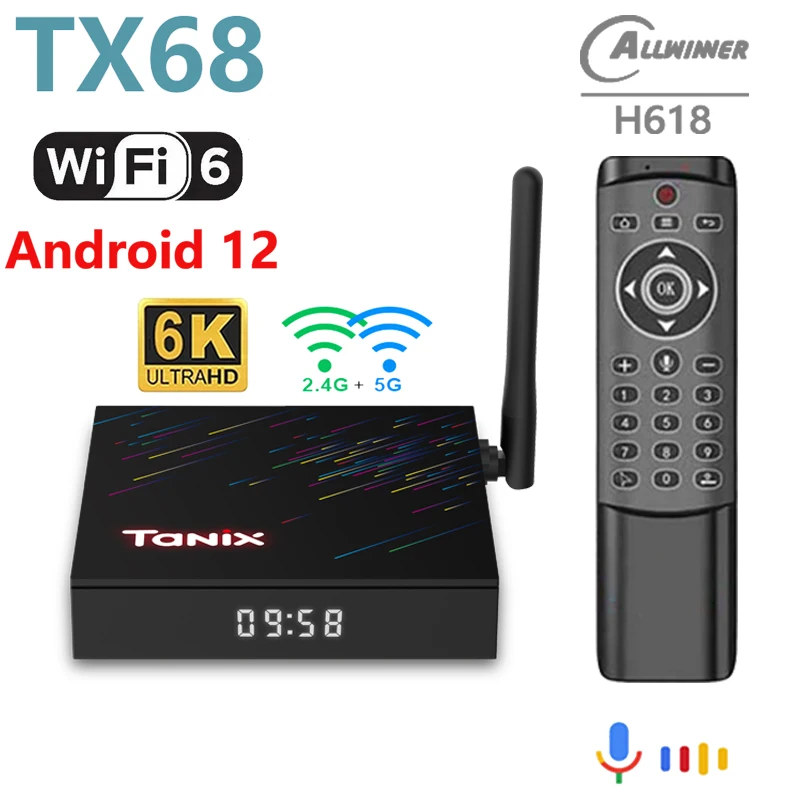 Original Tanix Android 12 Caixa De Tv Allwinner H618 4g64g Wifi6 2.4g 5 ...