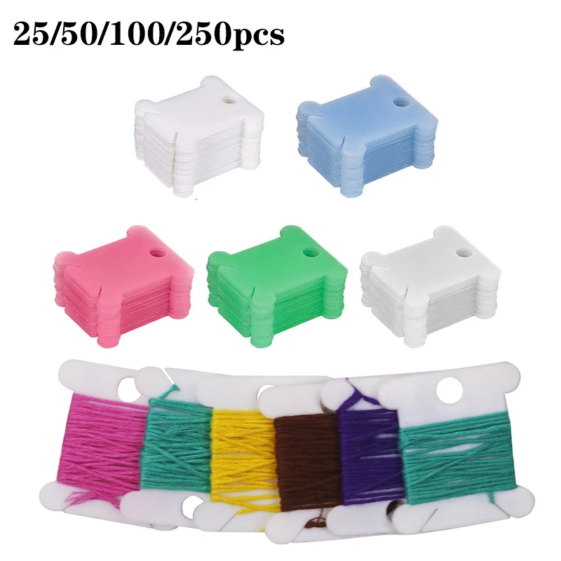 25-50-100-250-pcs-set-Plastic-Thread-Bobbins-Sewing-Thread-Organizer ...