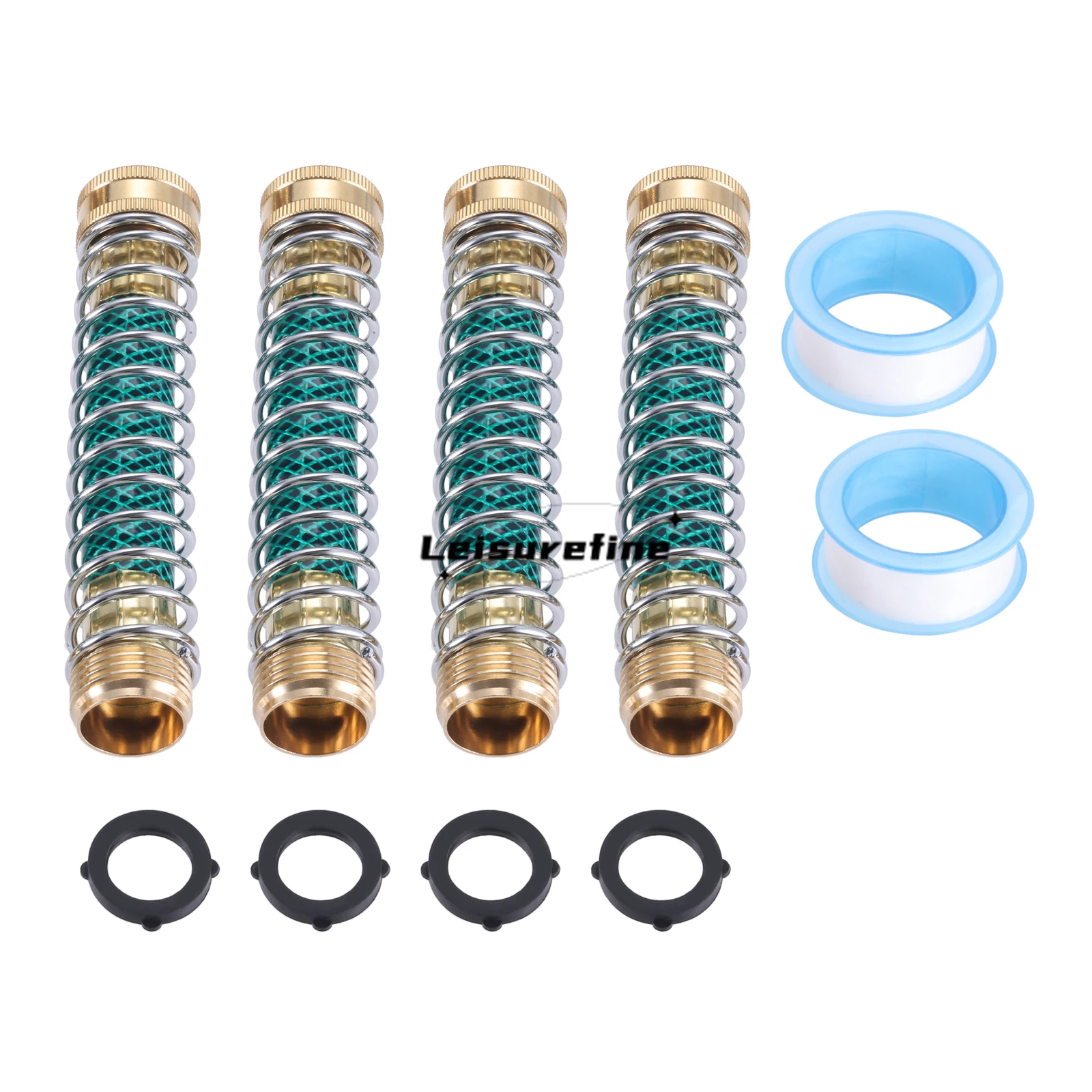 4pcs-Brass-Water-Hose-Protector-3-4-GHT-Kink-Free-Garden-Hose-Splitter ...