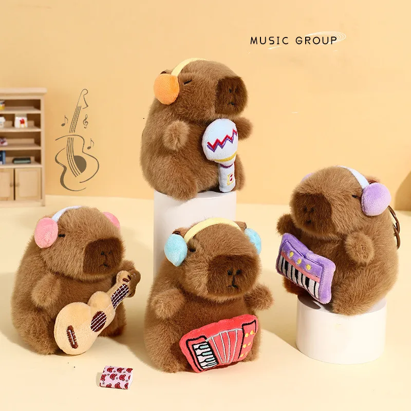 Music band Capybara Plush Keychain Toy Cute Capybara Stuffed Animals ...