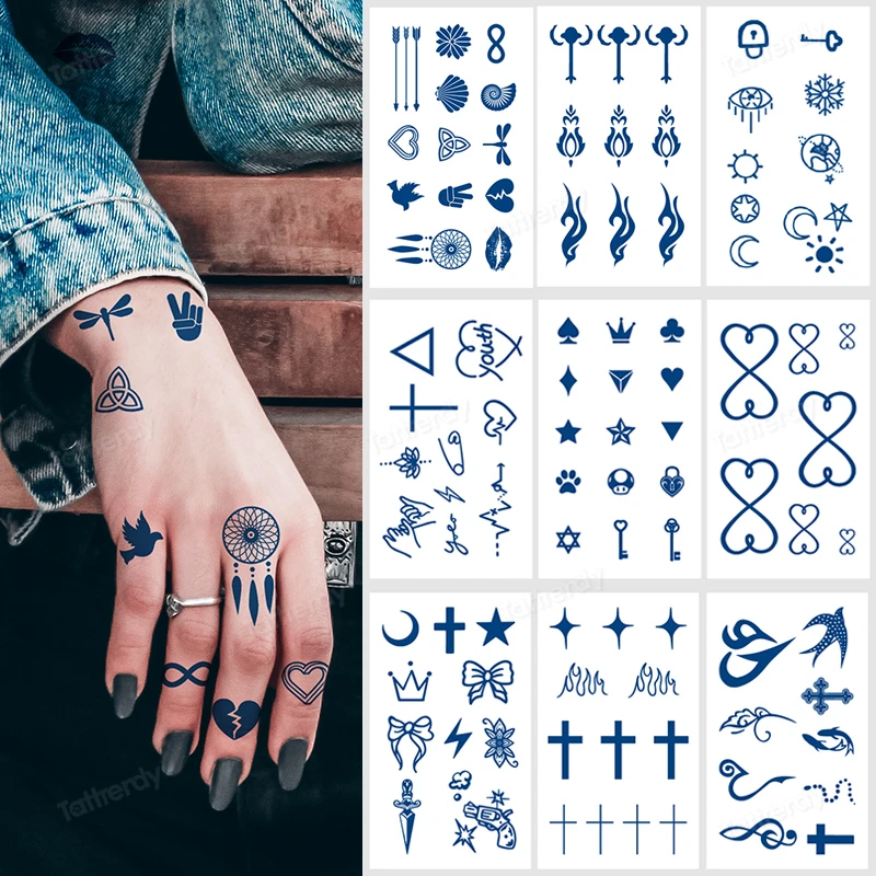 10Pcs-Lot-Semi-Permanent-Temporary-Tattoo-Stickers-Herbal-Juice-Ink ...