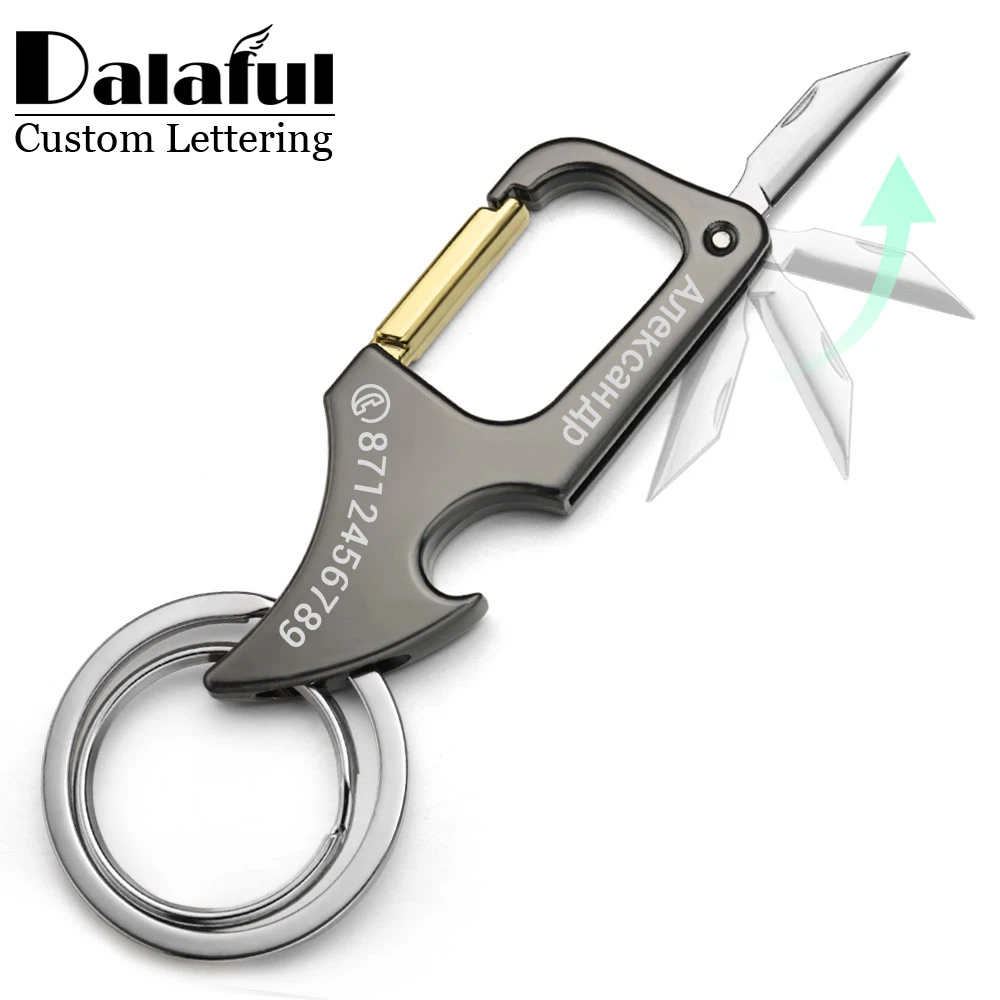 Mini Knife Keychain Foldable Personalized Lettering Multi-functional ...