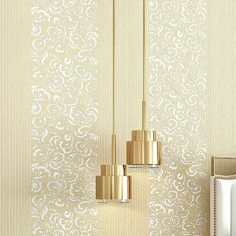 Self Adhesive Non-woven Wallpaper Rolls with Sculptured Patterns Solid ...