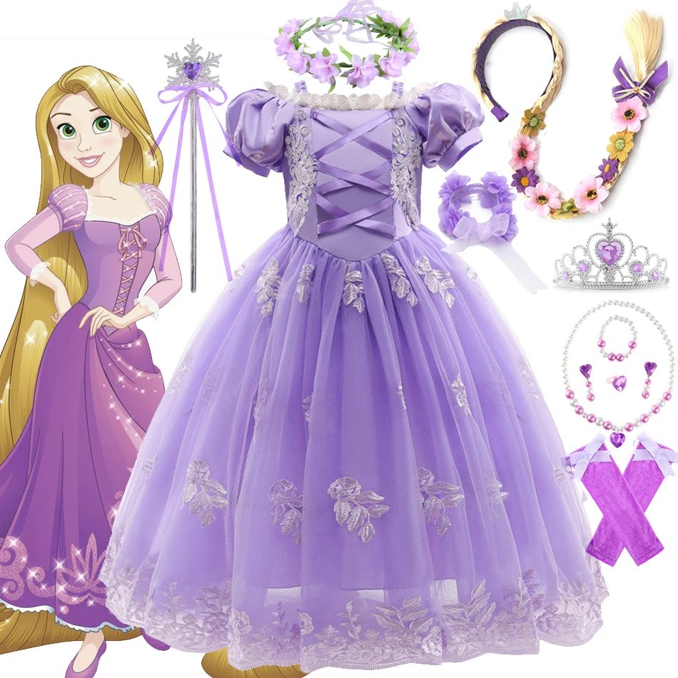 Children Rapunzel Tangled Princess Costume Dress | Tangled Rapunzel ...