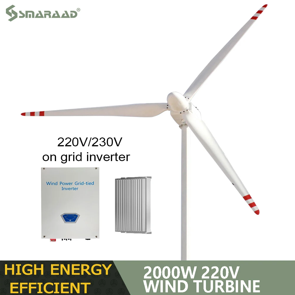 SK-2000W-220V-Generator-3-Blades-Horizontal-Wind-Turbine-With-On-Grid ...