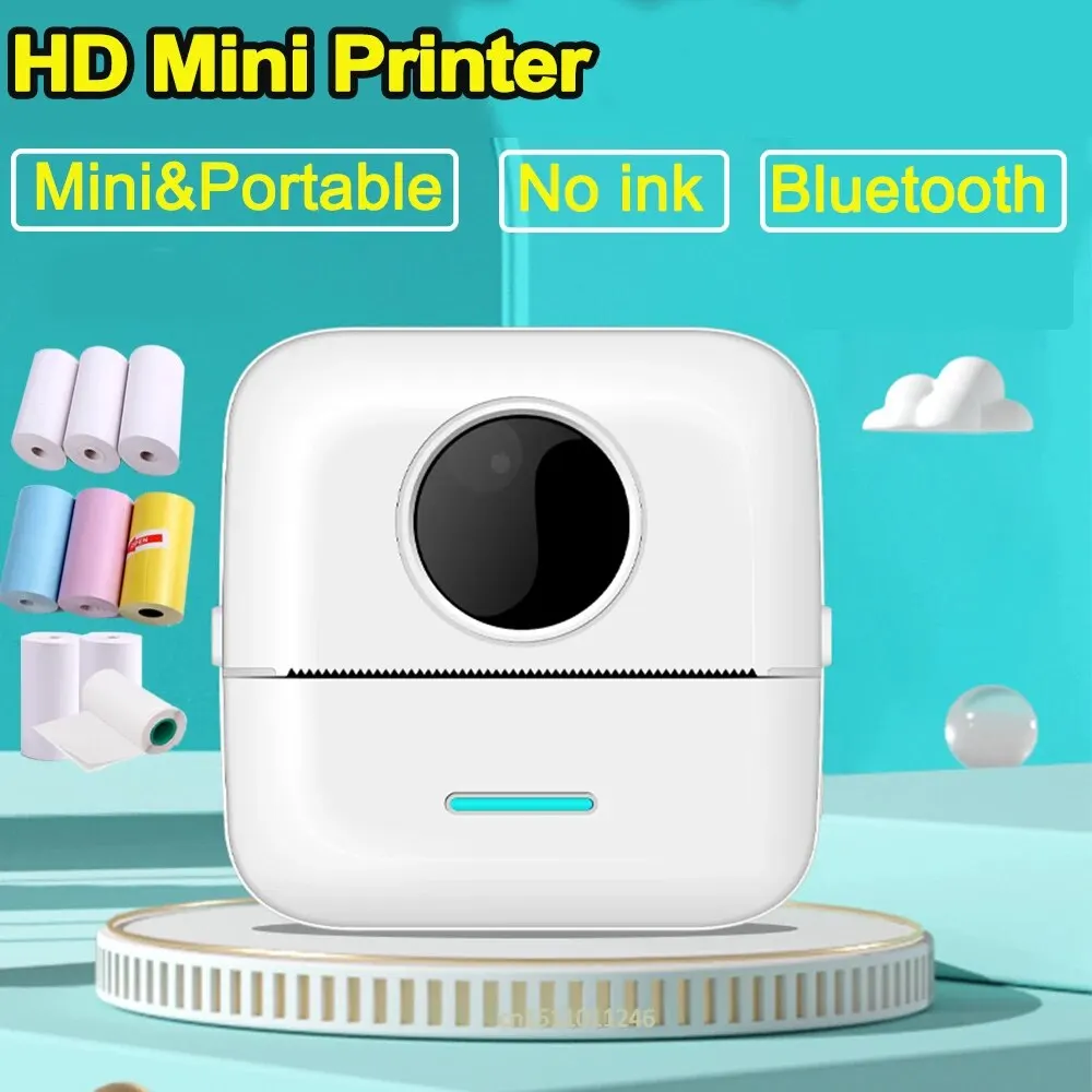 Portable-Thermal-Printer-Mini-Wirelessly-BT-200dpi-Photo-Label-Memo ...