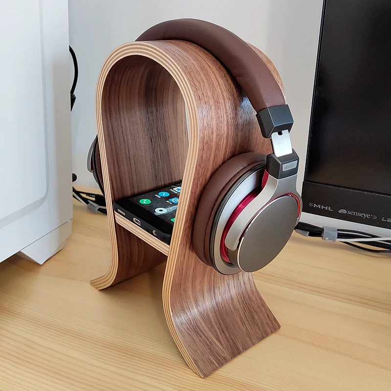 Multi-function Headphone Stand Wooden Not Detachable Headset Holder ...