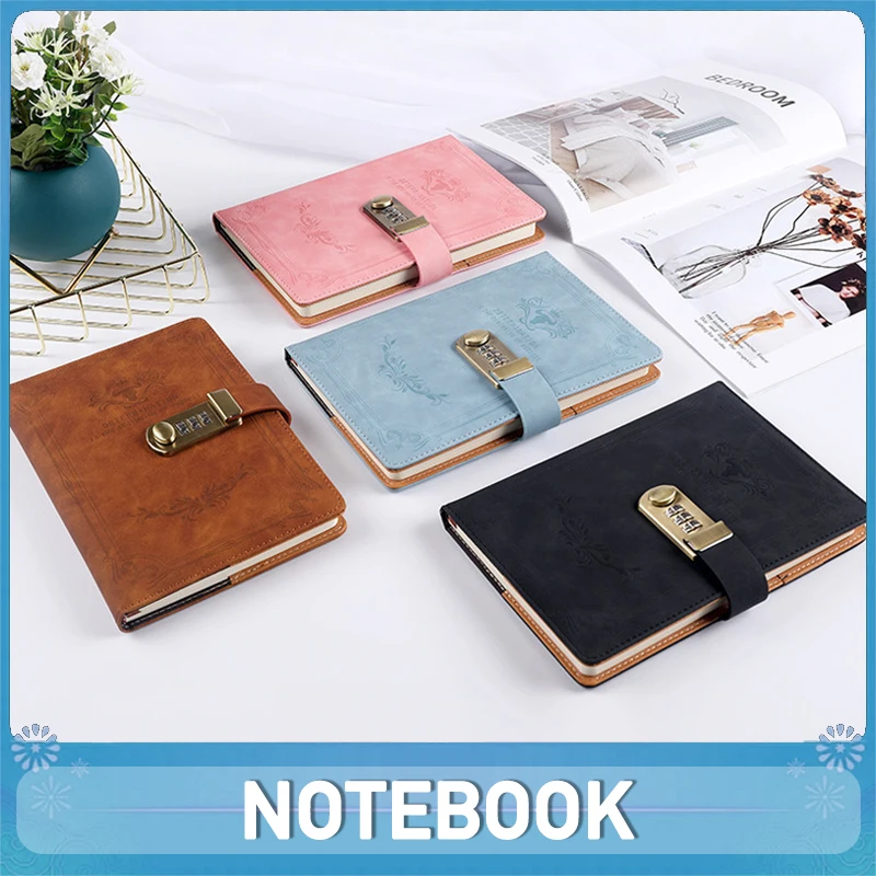 A5-Personal-Diary-Notepad-With-Lock-Password-Lock-Notebook-Square-Diary ...