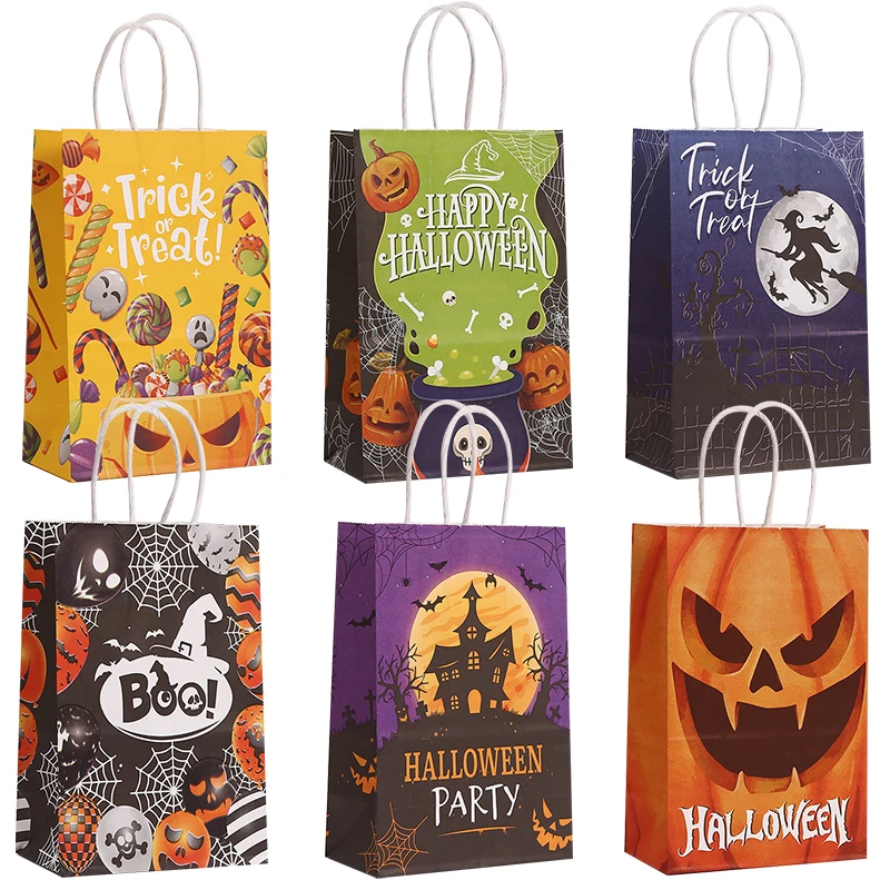 12-24-Pcs-Halloween-Kraft-Bags-with-Handles-Trick-or-Treating-Halloween ...