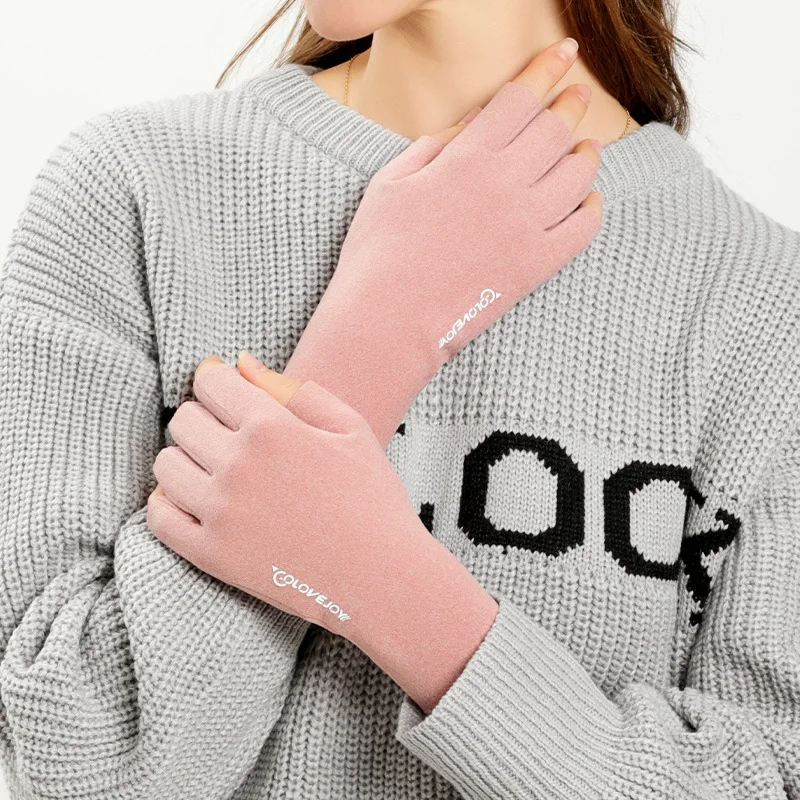 Women-New-Functional-Fabric-Soft-Cozy-Thin-Mitt-Exposed-Finger ...