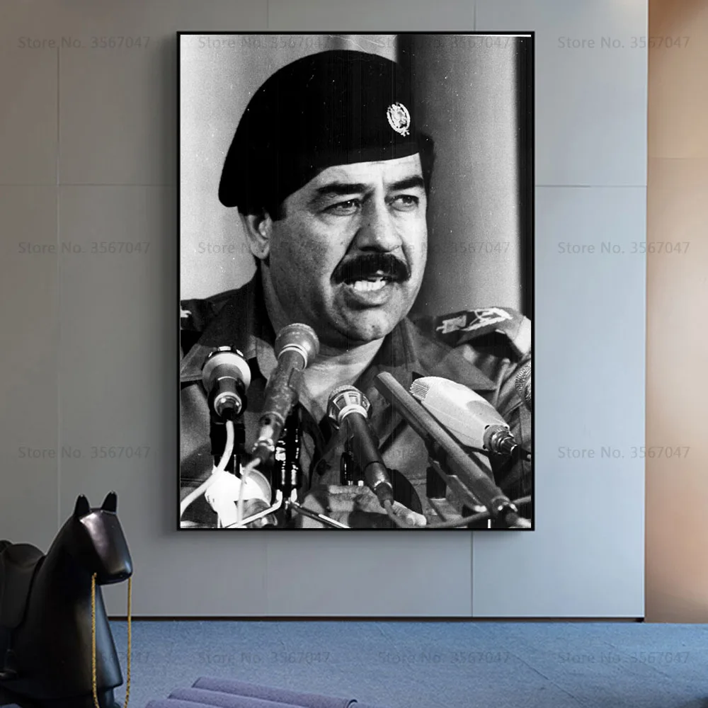 CP516 The Great Leader Saddam Hussein Portrait Poster Prints Canvas ...