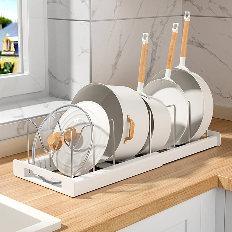 Pot Storage Rack Expandable Pan Shelf Organizer Pot For Baking Frying ...